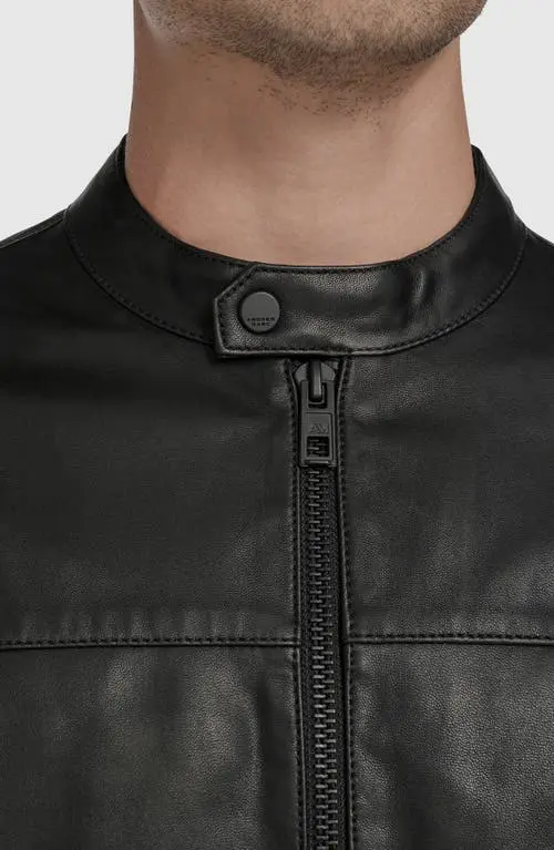 Andrew Marc Leather Racer Jacket - Black