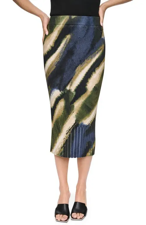 Dkny Mixed Rib Knit Midi Skirt - Brushed