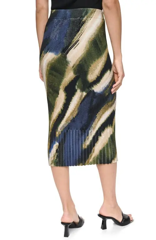 Dkny Mixed Rib Knit Midi Skirt
