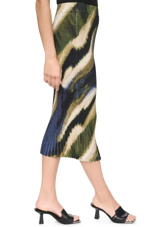 Dkny Mixed Rib Knit Midi Skirt