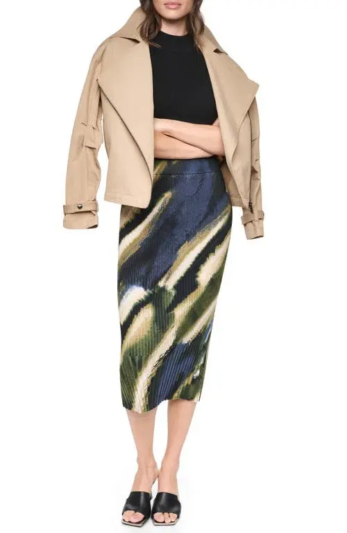 Dkny Mixed Rib Knit Midi Skirt