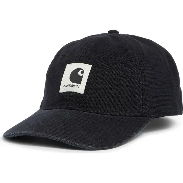 Carhartt Work In Progress Logo Patch Adjustable Cotton Canvas Ball Cap - Black/stone