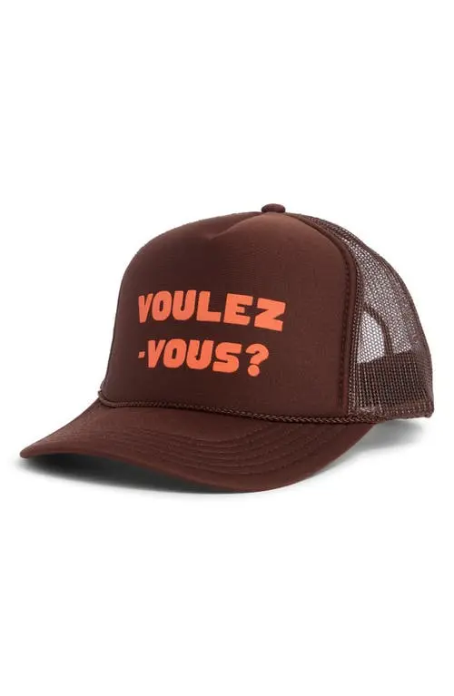 Clare V. Voulez Vous Snapback Trucker Hat - Chocolate