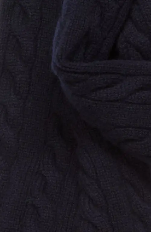 Thom Browne Cable Knit Virgin Wool Scarf - Navy