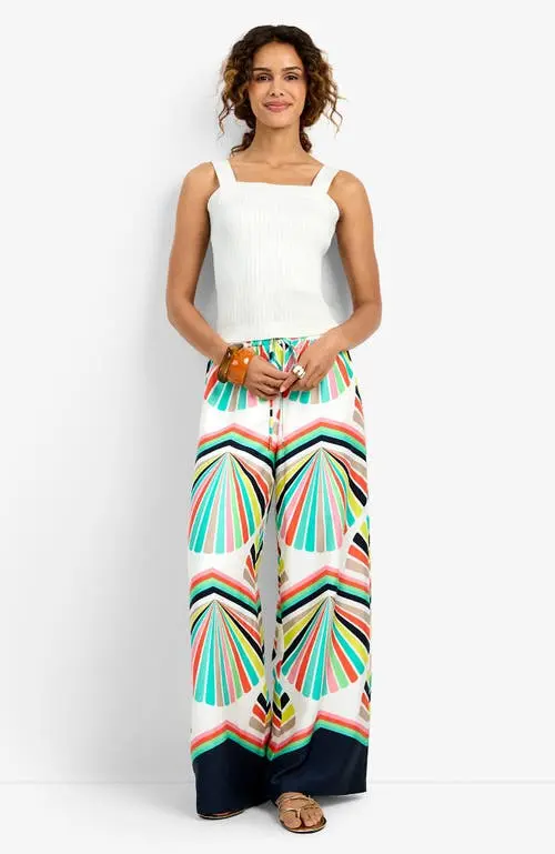 Trina Turk Wide Leg Printed Modal Pants
