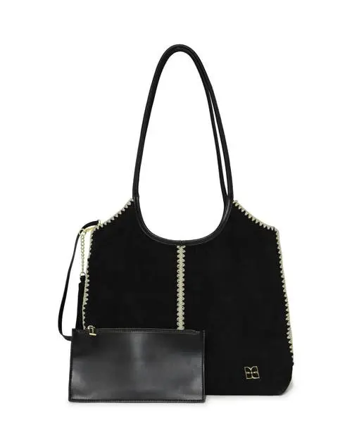 BELLE & BLOOM Back To Friends Suede Shopper - Black