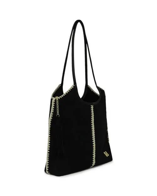 BELLE & BLOOM Back To Friends Suede Shopper - Black