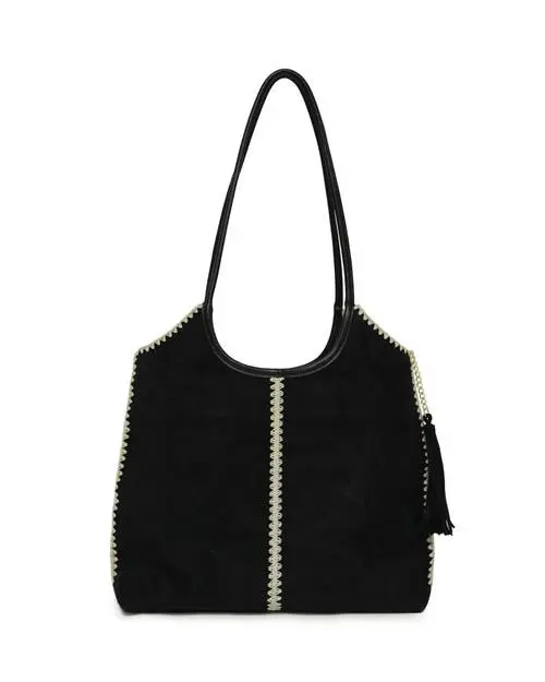 BELLE & BLOOM Back To Friends Suede Shopper - Black