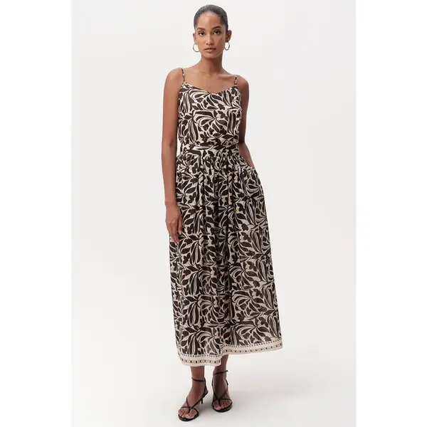 EXQUISE Chantal High Waist Zippered Midi Skirt With Pockets - Multi Color