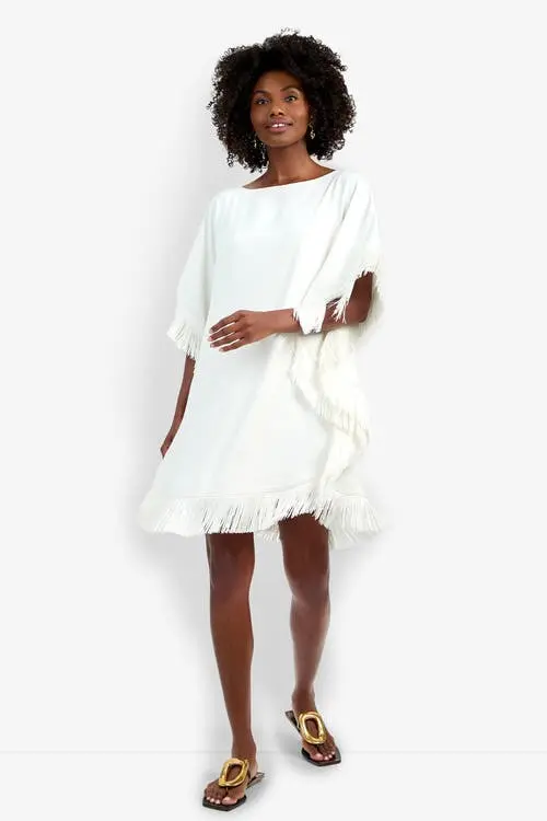 Trina Turk Mini Neena Fringe Kaftan Dress