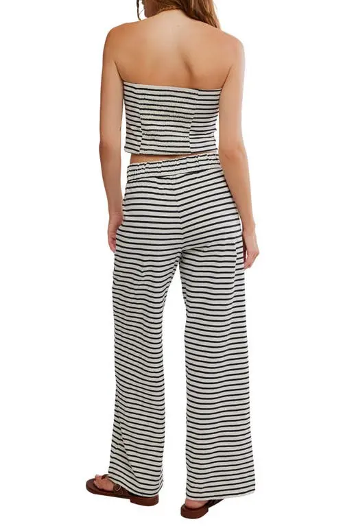 Free People Sailor Stripe Tube Top And Wide Leg Pant Set
