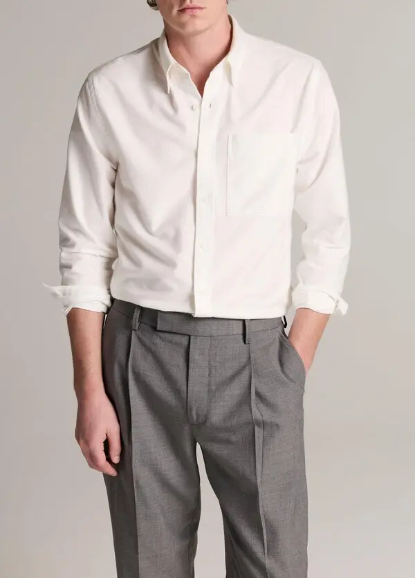 Vince Cotton Oxford Button-down Shirt - Off White