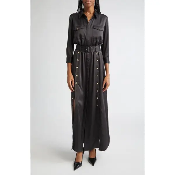 L'Agence Uriah Belted Maxi Shirtdress