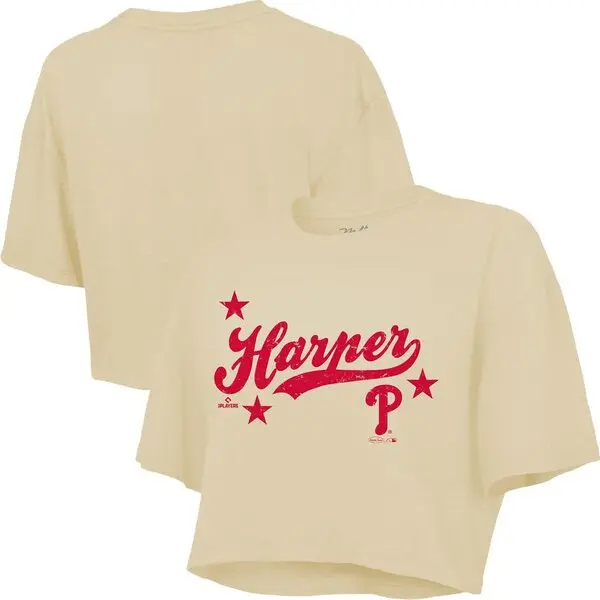 MAJESTIC THREADS Bryce Harper Philadelphia Phillies Boxy Crop Top
