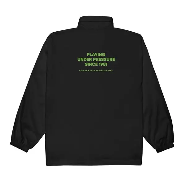 ANCHOR & CREW Under Pressure Sports Club League Embroidered Windbreaker Coat - Black