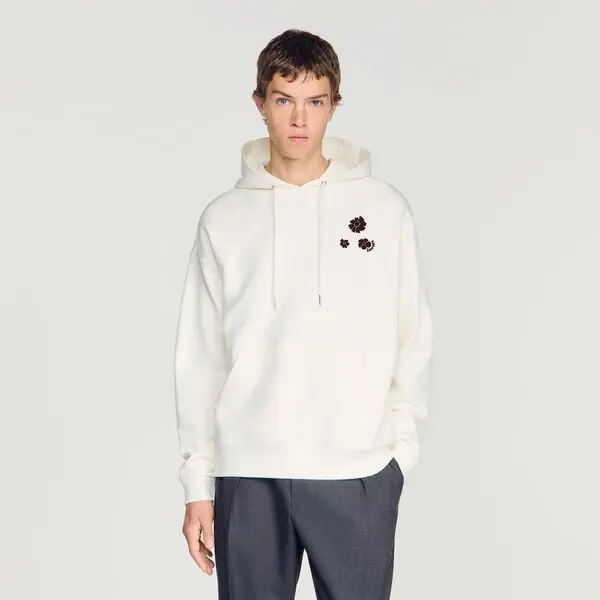 Sandro Oversized Floral Print Sweatshirt