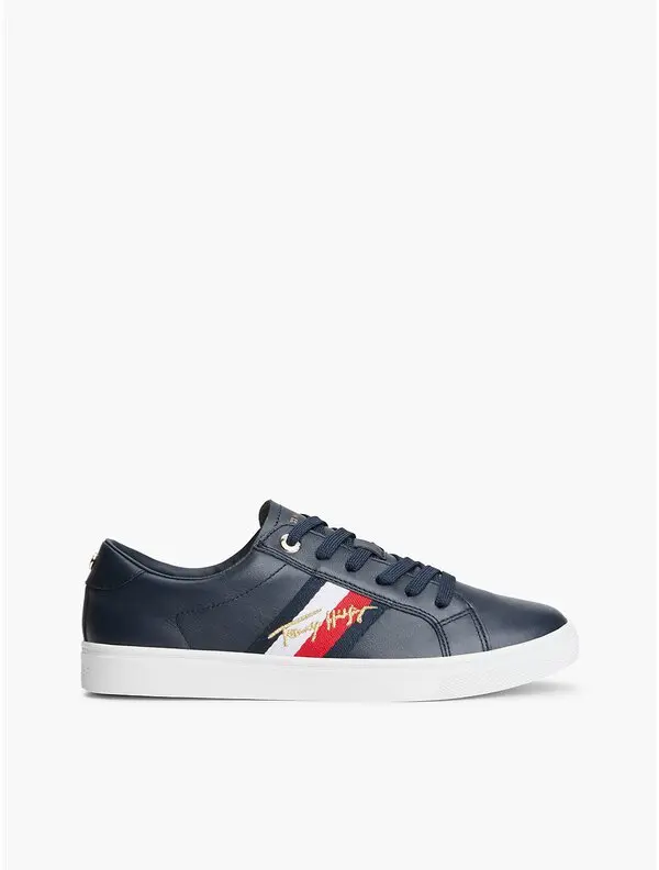 Tommy Hilfiger Script Logo Stripe Sneaker