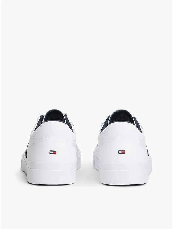 Tommy Hilfiger Signature Stripe Coated Leather Low Top Sneakers