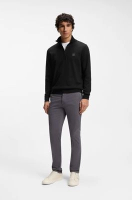 BOSS Cotton-cashmere Sweater With Zipper Collar