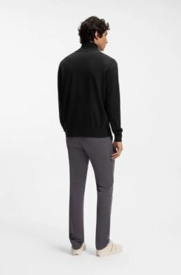BOSS Cotton-cashmere Sweater With Zipper Collar