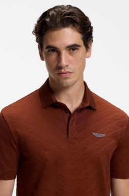 BOSS X Aston Martin Polo Shirt In Mercerized Cotton Jacquard - Brown