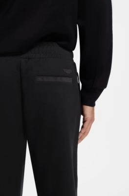 BOSS X Aston Martin Modern-fit Cotton Interlock Pants With Drawstring