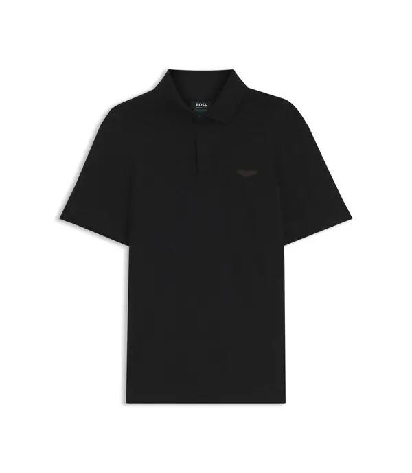 BOSS X Aston Martin Polo Shirt In Mercerized Cotton Jacquard - Black