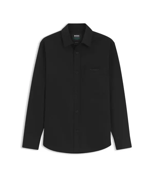 BOSS X Aston Martin Relaxed-fit Overshirt In Stretch Cotton - Black