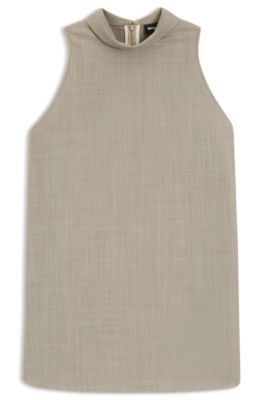 BOSS Sleeveless Tailored Blouse In Stretch Virgin Wool