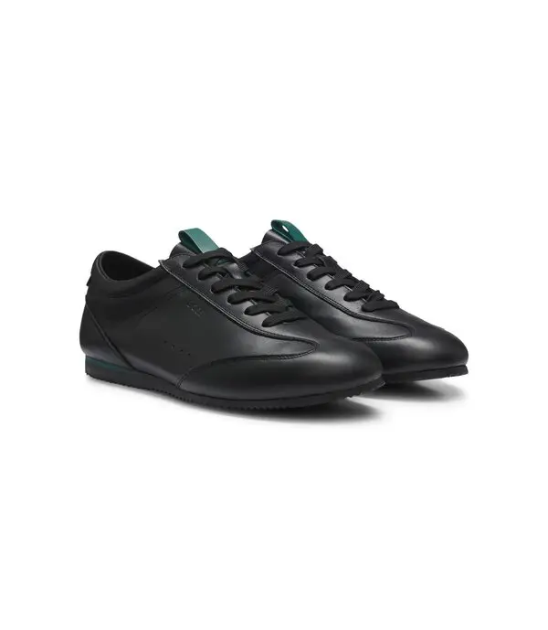 BOSS X Aston Martin Leather Sneakers - Black