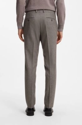 BOSS Patterned Slim-fit Suit In Italian Virgin Wool