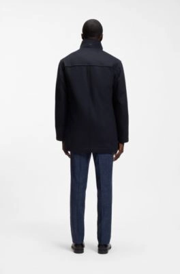 BOSS Formal Coat In Italian Fabric With Stand Collar