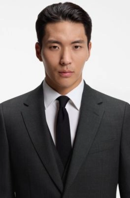 BOSS Micro-patterned Slim-fit Suit In Italian Virgin Wool