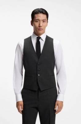 BOSS Micro-patterned Slim-fit Suit In Italian Virgin Wool