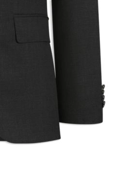 BOSS Micro-patterned Slim-fit Suit In Italian Virgin Wool