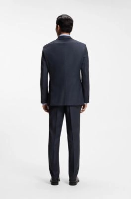 BOSS Two-piece Slim-fit Suit In Patterned Stretch Wool