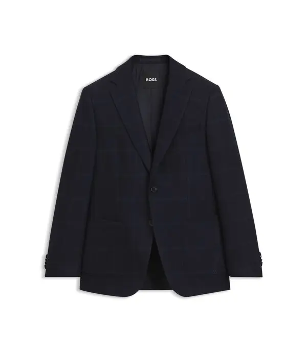 BOSS Slim-fit Blazer In Checked Virgin Wool