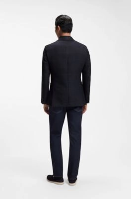 BOSS Slim-fit Blazer In Checked Virgin Wool