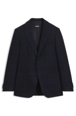 BOSS Slim-fit Blazer In Checked Virgin Wool
