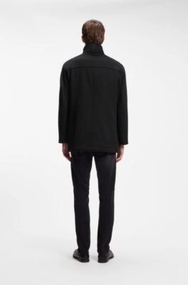 BOSS Formal Coat In Italian Fabric With Stand Collar