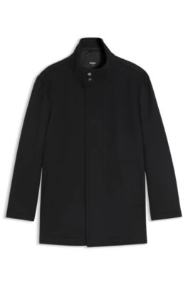 BOSS Formal Coat In Italian Fabric With Stand Collar