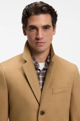 BOSS Slim-fit Formal Wool And Cashmere Coat