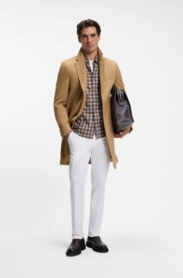 BOSS Slim-fit Formal Wool And Cashmere Coat