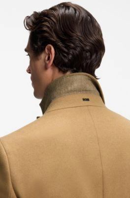 BOSS Slim-fit Formal Wool And Cashmere Coat