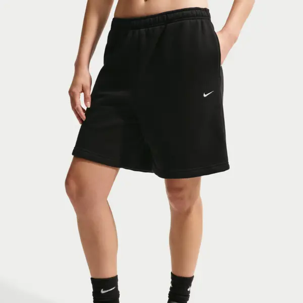 Nike Studio Fleece Oversized High-rise Shorts - Black