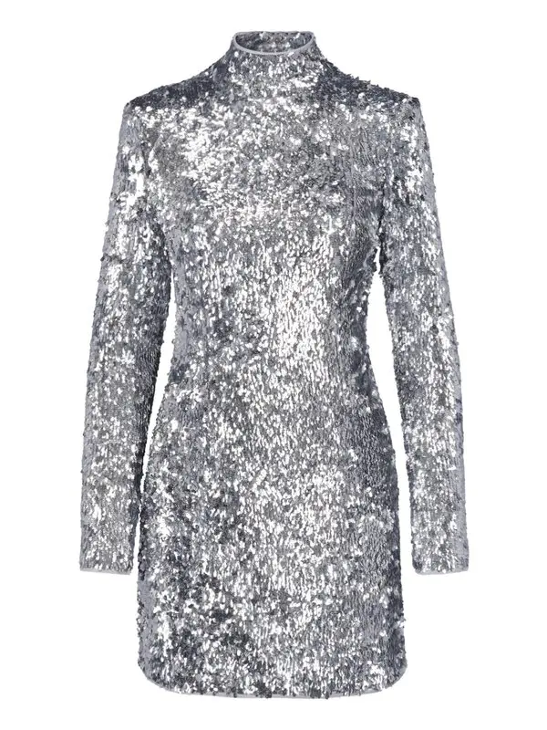 Rabanne Mini Sequins Dress - Silver