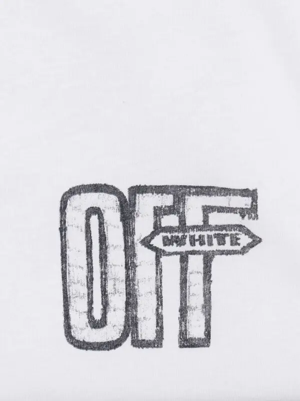 Off-White T-shirt Logo "motion Arrow Skate - White