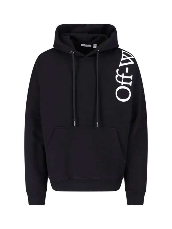 Off-White Hoodie Logo "vertical Bookish - Black