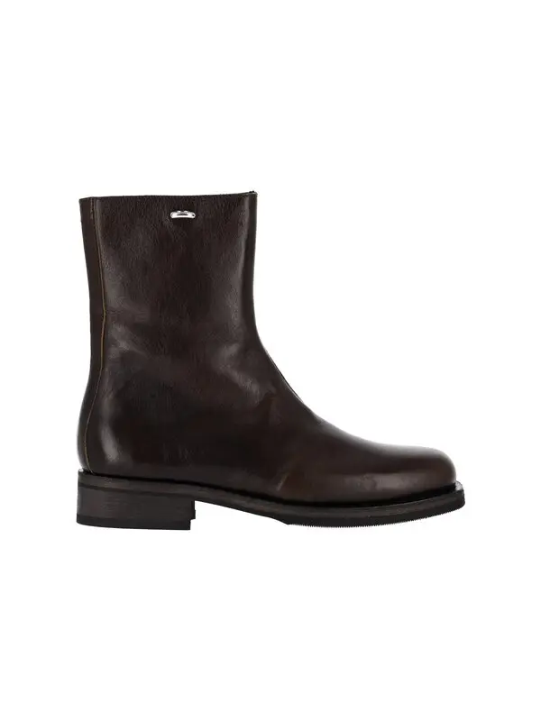Our Legacy Camion" Leather Ankle Boots - Green