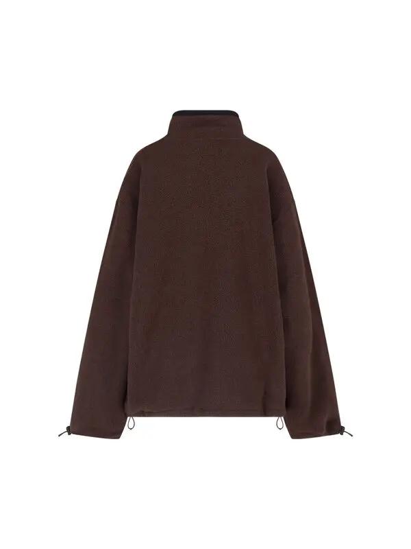 Miu Miu Fleece Logo Sweatshirt - Brown